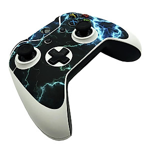 UUShop Protective Vinyl Skin Decal Cover for Microsoft Xbox One Console wrap sticker skins with two Free wireless controller decals Lightnings(NOT for One S or X)