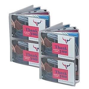 Set of 2 Heavy Duty Vinyl 6 Pages Hipster Wallet Inserts for Mens Wallets MADE IN USA