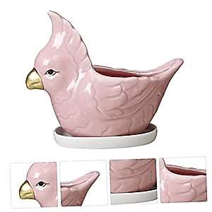 ORFOFE 1 Set Ceramic Flowerpot Parrot Animal Planter Ceramic vases for Flowers Animal Flower Pot Plant Pot Mini vases for Flowers Succulent Flowerpot Succulents Ceramics Small Ceramic