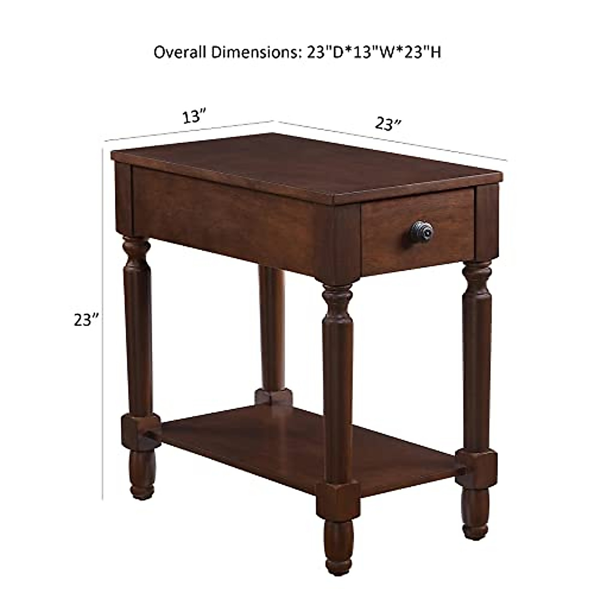 Ball & Cast Wood End Tables, 13" W, Dark Brown-Open