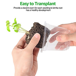 Bonviee 30 Sets Plant Nursery Pots with Humidity Domes, 4 Inch Clear Nursery Pots (30 Pots + 30 Clear Lids), Seed Starter Pots Small Planter Containers with Drain Holes with 10 Plant Labels- Clear