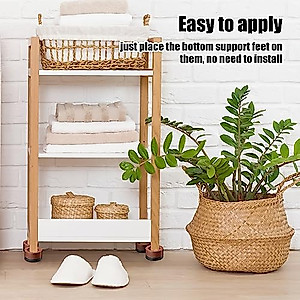 Lallisa Set of 48 Round Bed Risers Heavy Duty Couch Risers 1.85 Inch Bed Lifts Risers Adjustable Desk Risers for Desk Legs Bed Frame Table Sofa Chair Mattress Couch Dorm (Black, Brown)