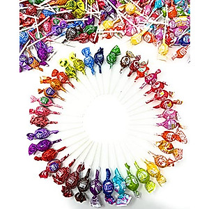 Charms and Tootsie Mini Pops 36 Flavor Mix Lollipop Suckers 3 Lbs Assorted Variety Bulk Value Pack 200+ Count In Resealable Stand Up Bag (48 Oz)