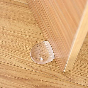 VIDELLY 3 Pieces Door Stopper Transparent Self-Adhesive Door Stopper Floor Wall Buffers Protector Acrylic Shower Door Stopper No Drilling for Home Office Protect Walls and Furniture, Clear, 4cm/1.57in