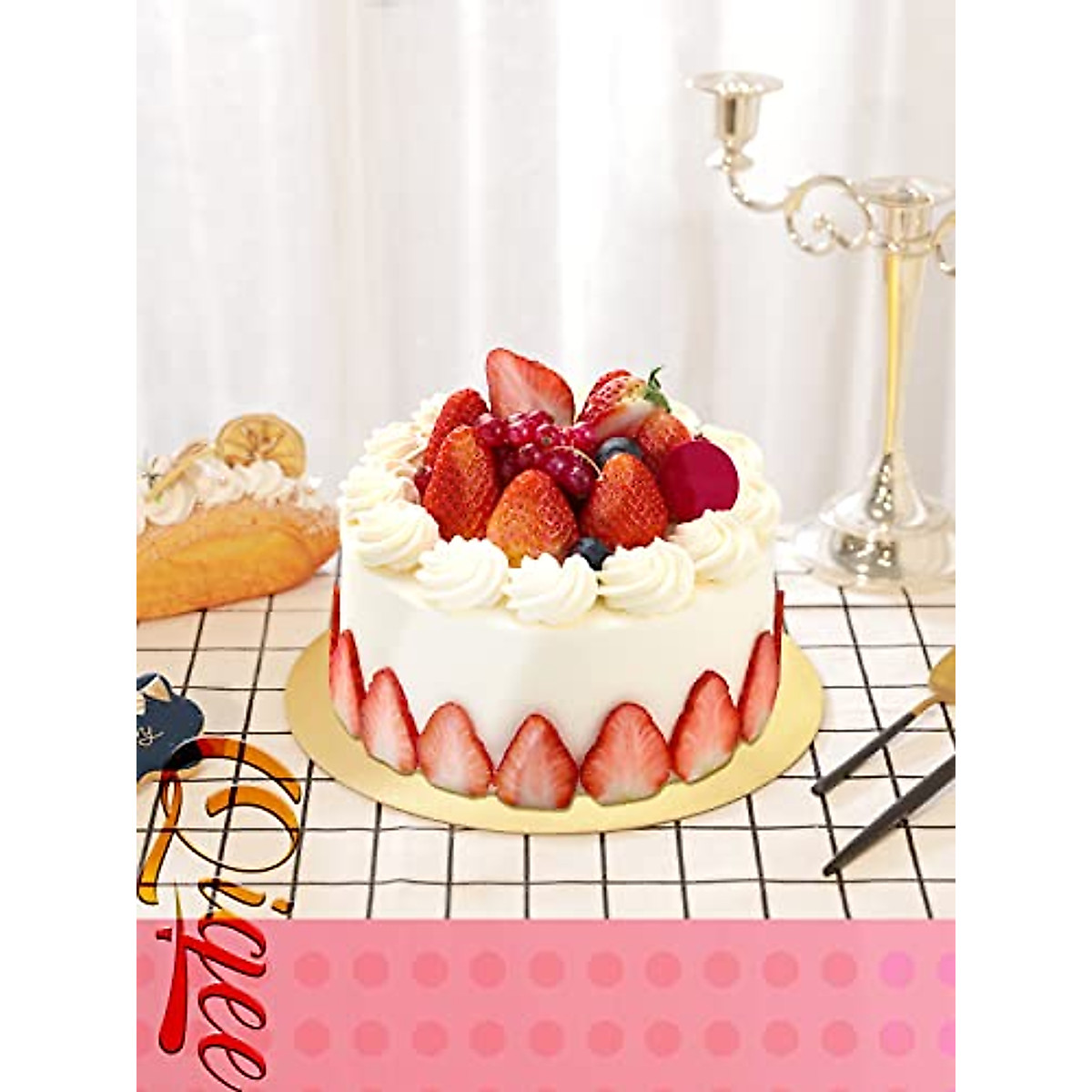 8 Inch Gold Cake Boards Round 40-Packs Circles Rounds Base Food-Grade Cardboard Cake Plate(Thinner But Stronger) qiqee