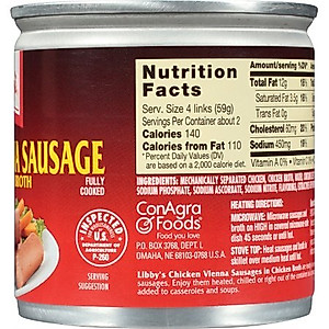 Libby's Vienna Sausage in Chicken Broth 4.6 oz. Can (6 Cans)