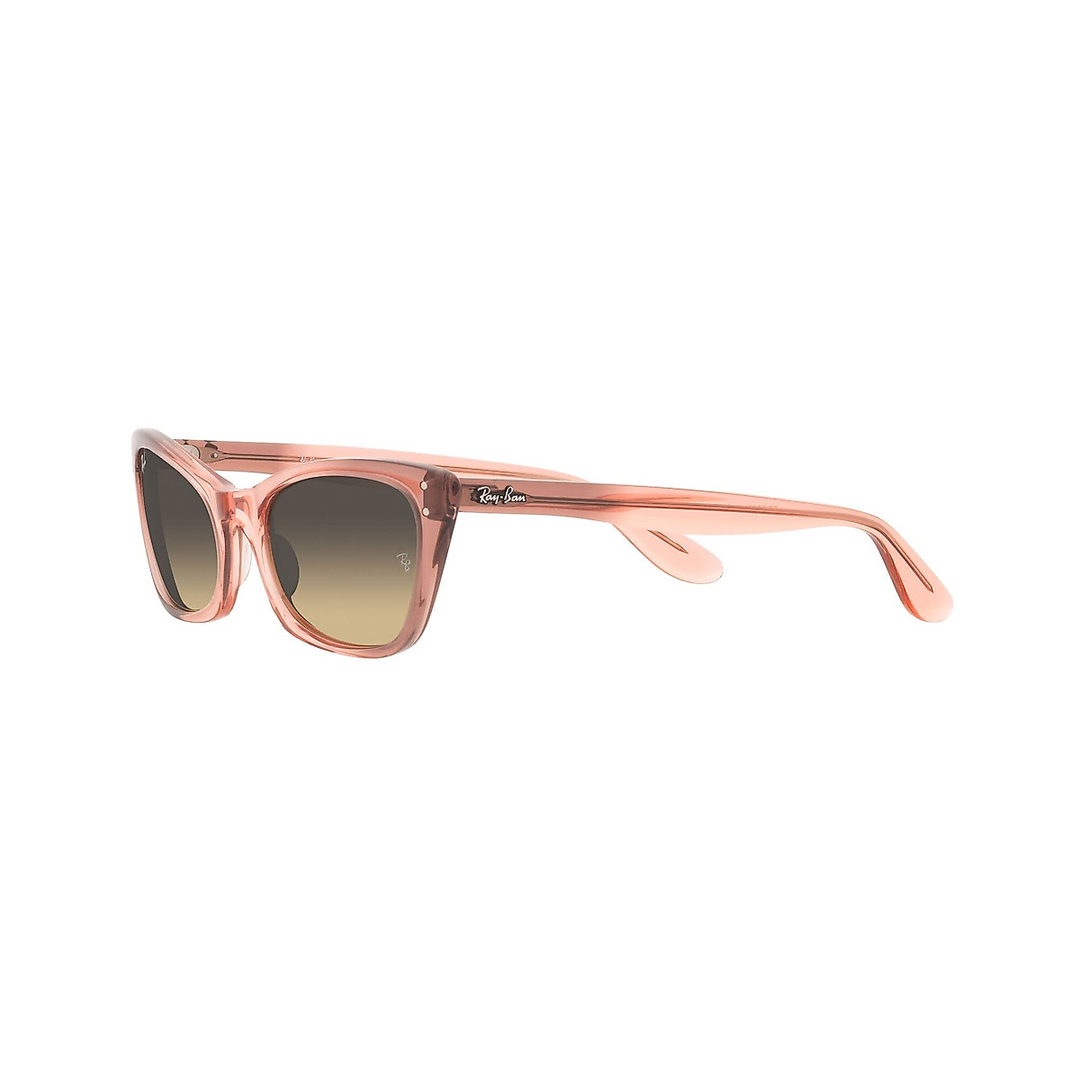 Ray-Ban Women's RB2299 Lady Burbank Cat Eye Sunglasses, Transparent Pink/Brown Vintage, 52 mm