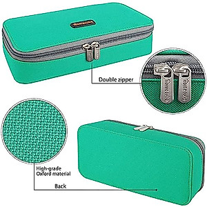 Homecube Capacious Pencil Pen Case Large Storage Bag Pouch Holder Box Desk Organizer with Zipper Big Stationery Case for School & Office Supplies - Green