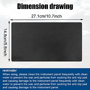 Car Dashboard Anti-Slip Rubber Pad, Two-Sided Super Sticky Dashboard Anti Slip, 10.6 x 5.9 Universal Non-Slip Car Dashboard Sticky Adhesive Mat for Cell Phones, Sunglasses, Keys More (Square /Black)