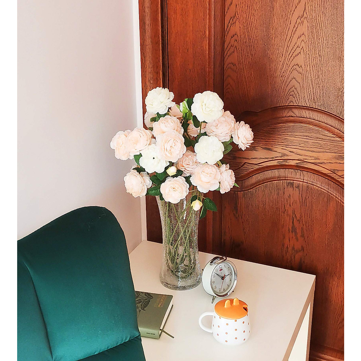 Bemacoggi 2pcs Peony Artificial Flowers Silk Flower Fake Peonies for Arrangements Wedding Anniversary Garden Home Office Decoration