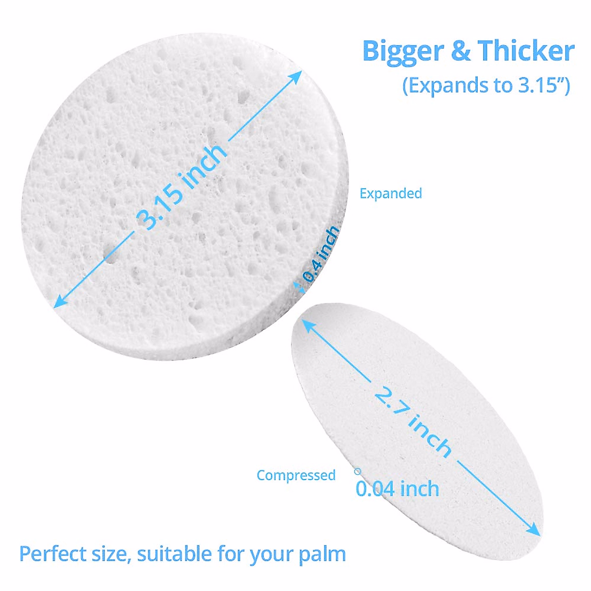 Natural Facial Cleansing Sponges- 20 Count Compressed Facial Sponges Cellulose Reusable Soft Cosmetic Esponjas para Faciales for Professional Makeup Removal, Facials Spa, Exfoliator, Skin Massage