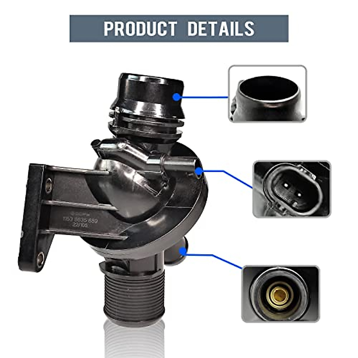 GOCPB 11538648791 Thermostat Housing with Sensor Assembly Replacement for BMW E84 F10 F22 F30 F33 228i 320i 328i 428i 528i X1 X3 X4 X5 Z4 N20 2.0L Replace 11538635689 11538636595 (N20)