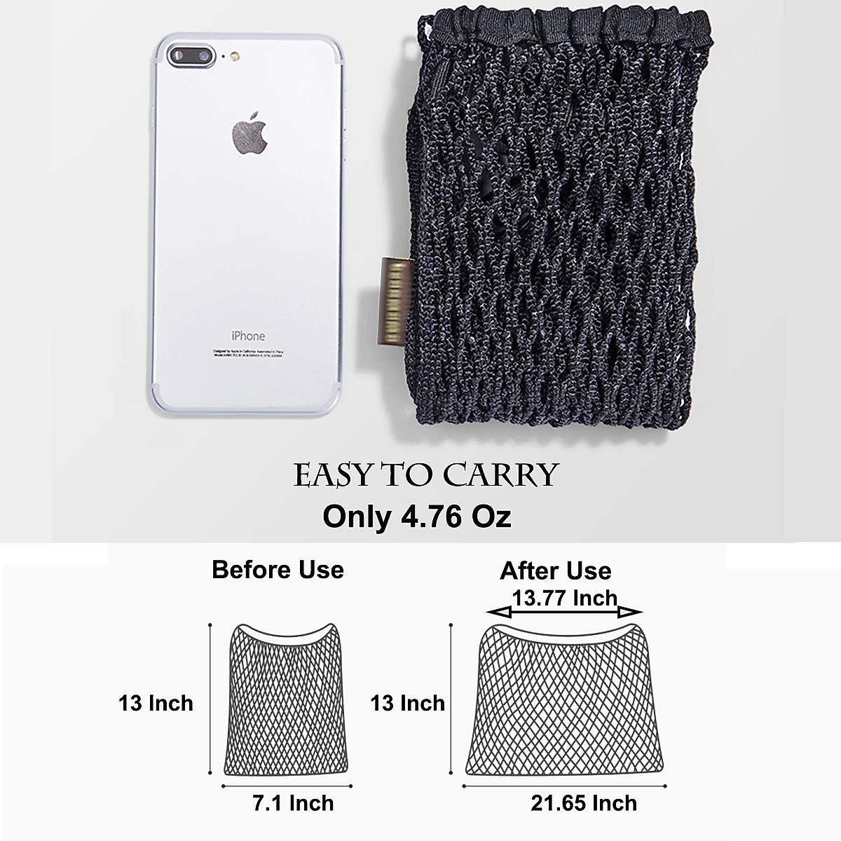 Universal Baby Stroller Organizer Polyester Net Mesh Storage Bag with Extra Large Storage Space, Non-Slip and Adjustable Stroller Accessories for Carrying Diaper Toys and Snacks (Black)