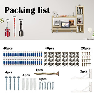 Pmnianhua Floating Desk,41''Wall Mounted Table Folding Fold Down Laptop Computer Desk with Storage Shelves for Wall Bedroom Small Space (Natural)