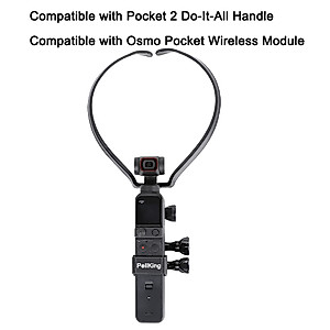 PellKing Neck Mount Holder Compatible with DJI Pocket 2 and DJI Osmo Pocket 1, with Frame Extension Arm POV Chest Holder Acceeories for First-View Shooting