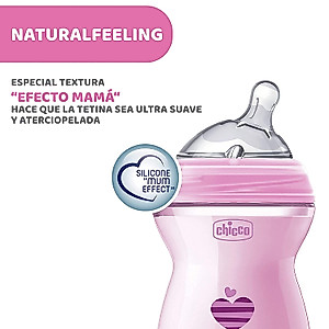 Natural Feeling Chicco Baby Bottle 250ml 2Mesi + Bimba