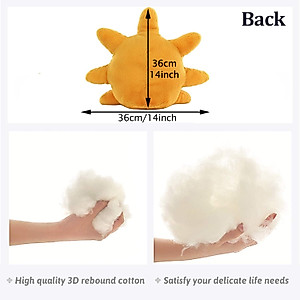 LONGRUSH Amuseable Sun, Yellow Fun Sun Plush Stuffed Toy, Kawaii Summer Sunshine Plushie, Sun Shape Soft Plush, Car Pillow Neck Pillow Plush Toy, Kid Stuffed Star Toy-13.7in *00*