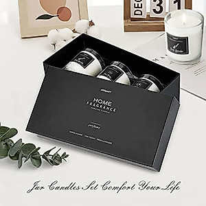 AROMART Scented Candle Set 3 Pack Long Lasting Natural Soy Candles for Home Scented with 8% Essential Oil for Stress Relief Peony, Jasmine, Lavender Candle Aromatherapy Gifts for Women (4.5Oz Each)