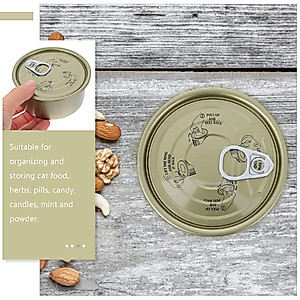 Luxshiny 12pcs Cali Self-seal Tin Can with Lid Press-in Food Container Can Refillable Round Empty Salve Tins Tuna Can for Fish Candies Meat Pet Food 8.3X8.3X3.8CM