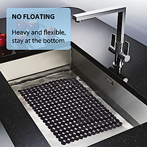 Kitchen Sink Protector Mat - 2Pack Adjustable Sink Protectors for Kitchen Stainless Steel Sink - Fast Draining Sink Mats for Bottom Of Kitchen Sink - Dishes And Glassware - Easy to Clean & Diy Cut