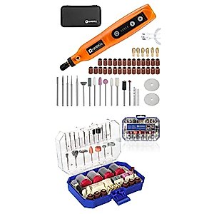 HARDELL Mini Cordless Rotary Tool with 227Pcs Rotary Tool Accessories Kit for Sanding, Polishing, Etching, Engraving, DIY Crafts