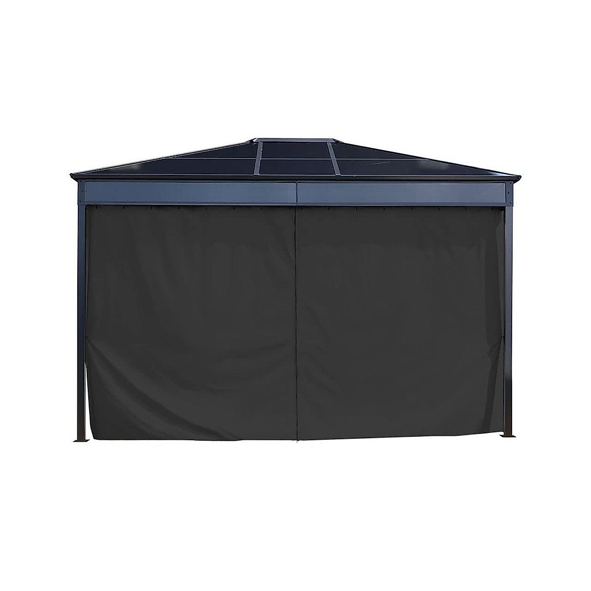 Sojag Accessories Set of 4 10' x 12' Polyester Outdoor Curtains for Diani Gazebo Sun Shelter, Black