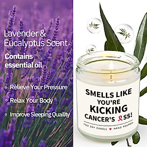SteadStyle Breast Cancer Gifts for Woman, Chemotherapy Must Haves for Women Lavender Scented Candle, Cancer Care Gifts for Women, Get Well Soon Gifts Fighting Cancer Gifts, Send Love and Strength