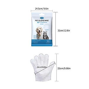 CKANDCK Pet Wipes for Dogs & Cats, Nourish Fur Glove Wipes for Daily Care and Traveling,Extra Thick Cleaning Deodorizing Grooming Gloves,Rinse Free, Unscented
