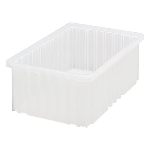Quantum Storage Systems Storage Quantum DG92060CL Dividable Grid Container, 16.5" Length, 10 7/8" Width, 6" Height, Clear, Pack of 8, 16-1/2" L x 10-7/8" W x 6" H, 8 Count