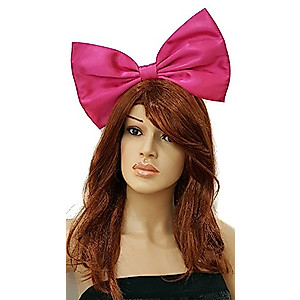 EmilyRose Couture Giant Extra Large Hair Bow Collection (Headband, Hot Pink Barbie in Satin)