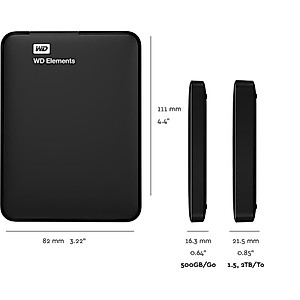 WD 3TB Elements Portable External Hard Drive - USB 3.0 - WDBU6Y0030BBK-WESN