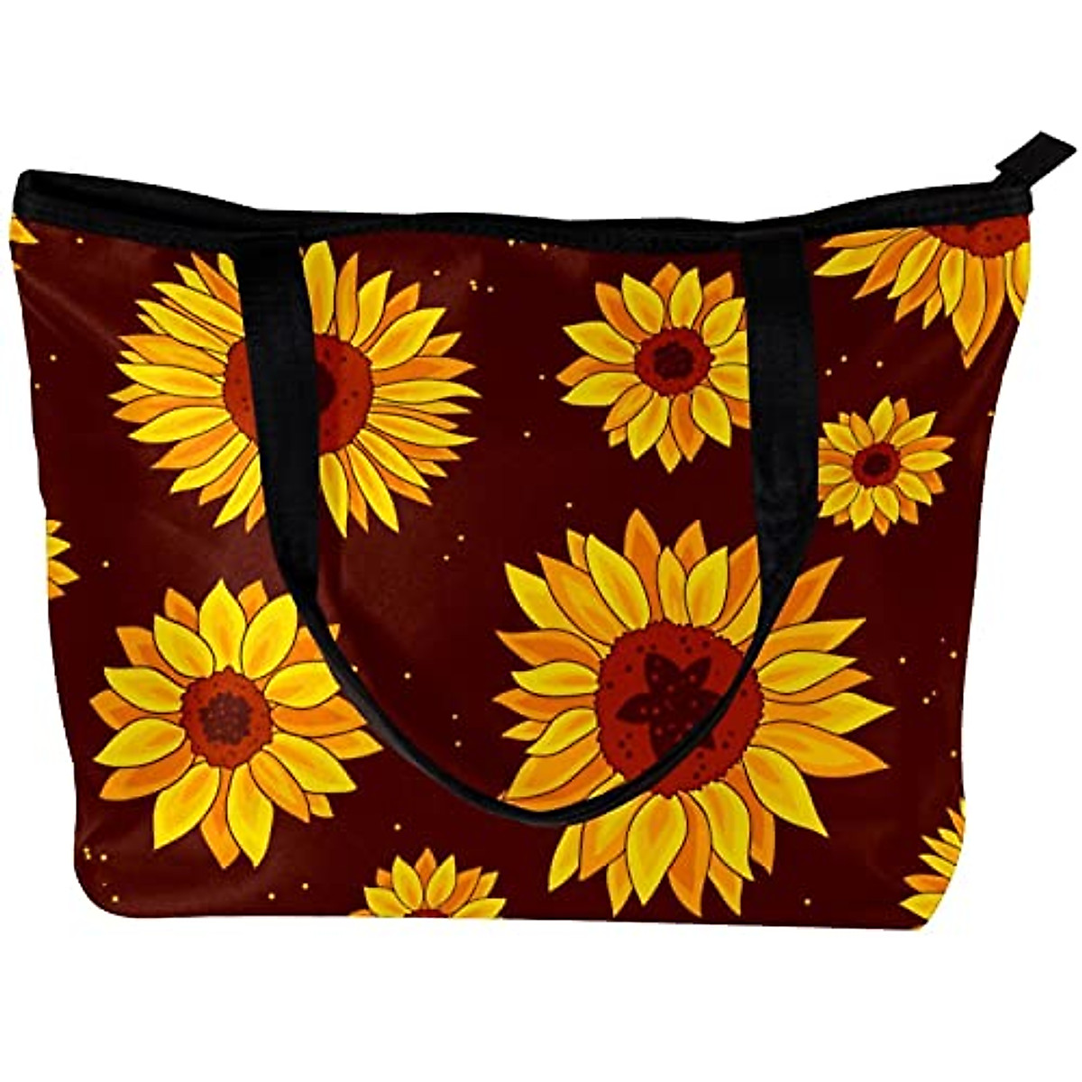 Women's Large Size Canvas Shoulder Bag Hobo Crossbody Handbag Casual Tote, Sunflower Brown