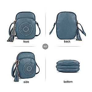 Triple Zip Crossbody Bags for Women Small Cute Cell Phone Purse and Boho Cross body Handbags,Vegan Leather