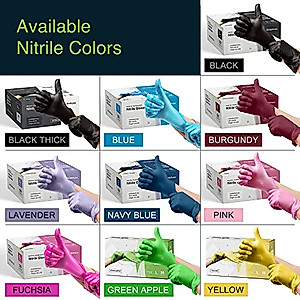 Fuchsia Hot Pink Nitrile Disposable Gloves - 50 Count - 3 Mil Nitrile Gloves Medium - Powder and Latex Free Rubber Gloves - Surgical Medical Exam Gloves - Food Safe Cooking Gloves