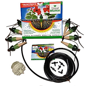 Blumat Irrigation System for 8 Plants w/Pressure Reducer | Automatic Drip Irrigation Kit | No Electricity, No Batteries Required | Garden, Patio, Hanging Baskets, Raised Bed, Greenhouse