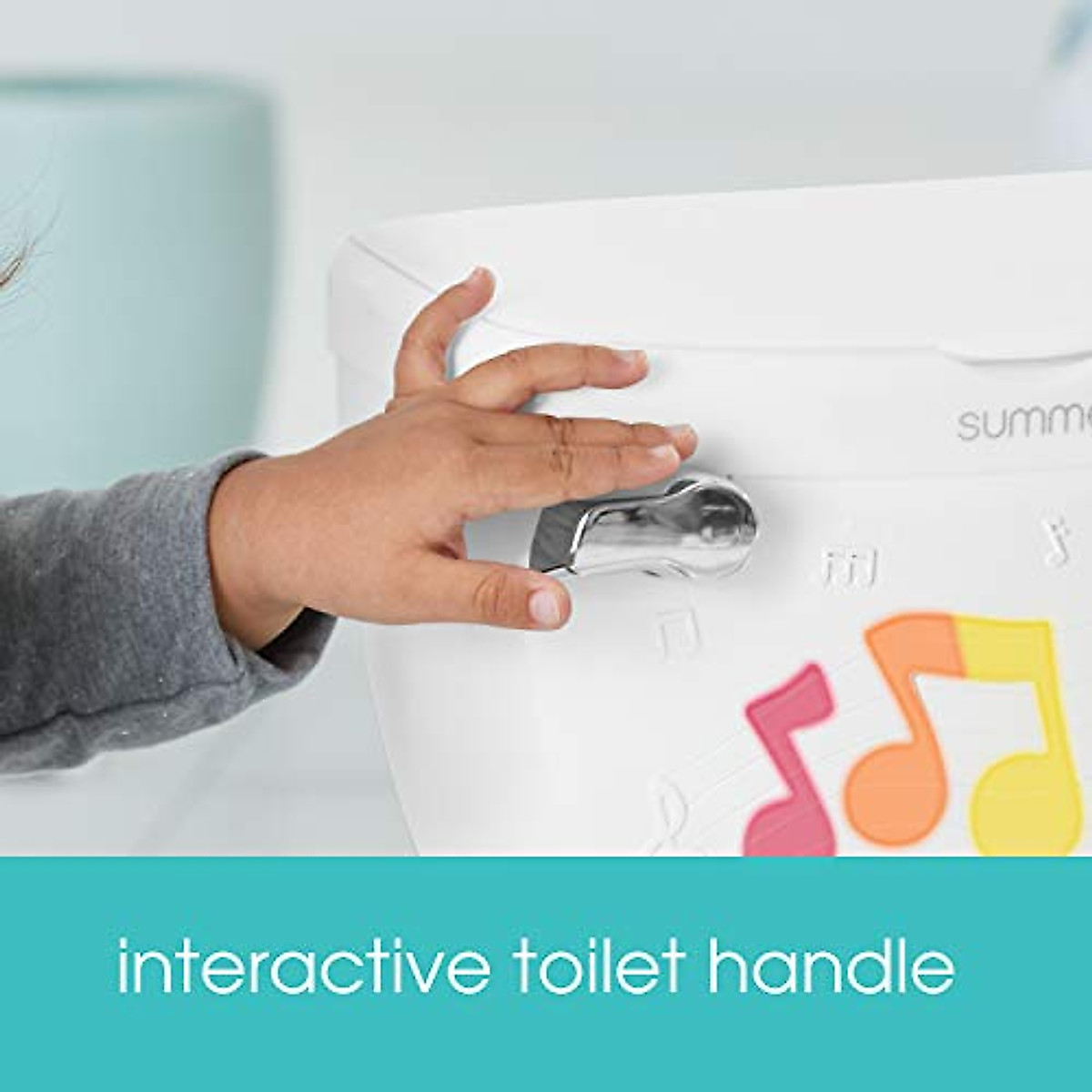 Summer My Size Potty Lights and Songs Transitions, White – Realistic Potty Training Toilet with Interactive Handle that Plays Music for Kids, Removable Potty Topper/Pot, Wipe Compartment, Splash Guard