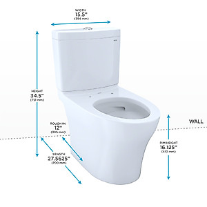 TOTO® Aquia® IV Two-Piece Elongated Dual Flush 1.28 and 0.9 GPF Toilet with CEFIONTECT, Cotton White - CST446CEMFGN#01