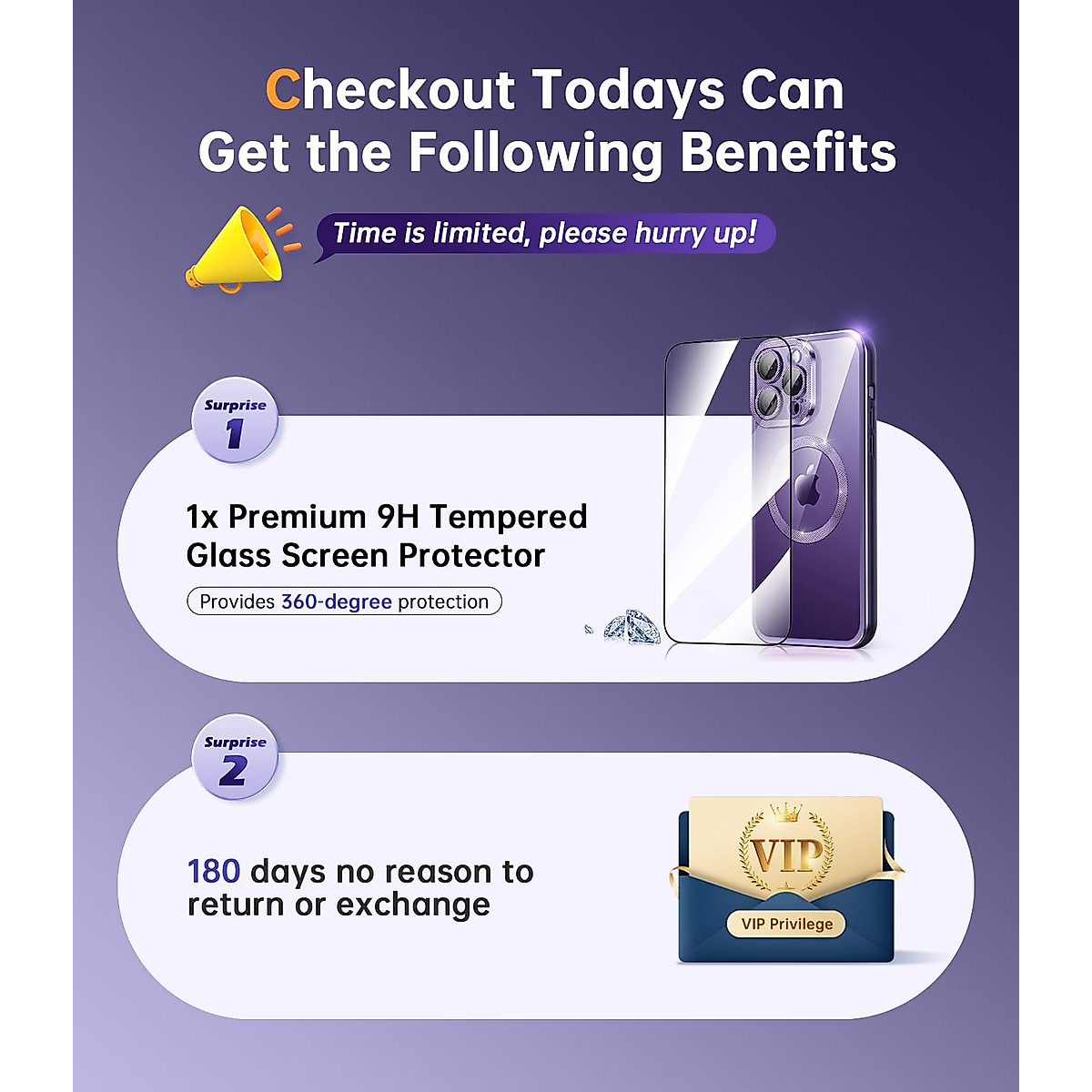 HiDog for iPhone 14 Pro Max Case with Integrated Camera Lens Protector [Unique Diamond Texture Design] [Super Strong Magnetic] Official Color Match Slim Phone Case for Women Girls, Purple Titanium