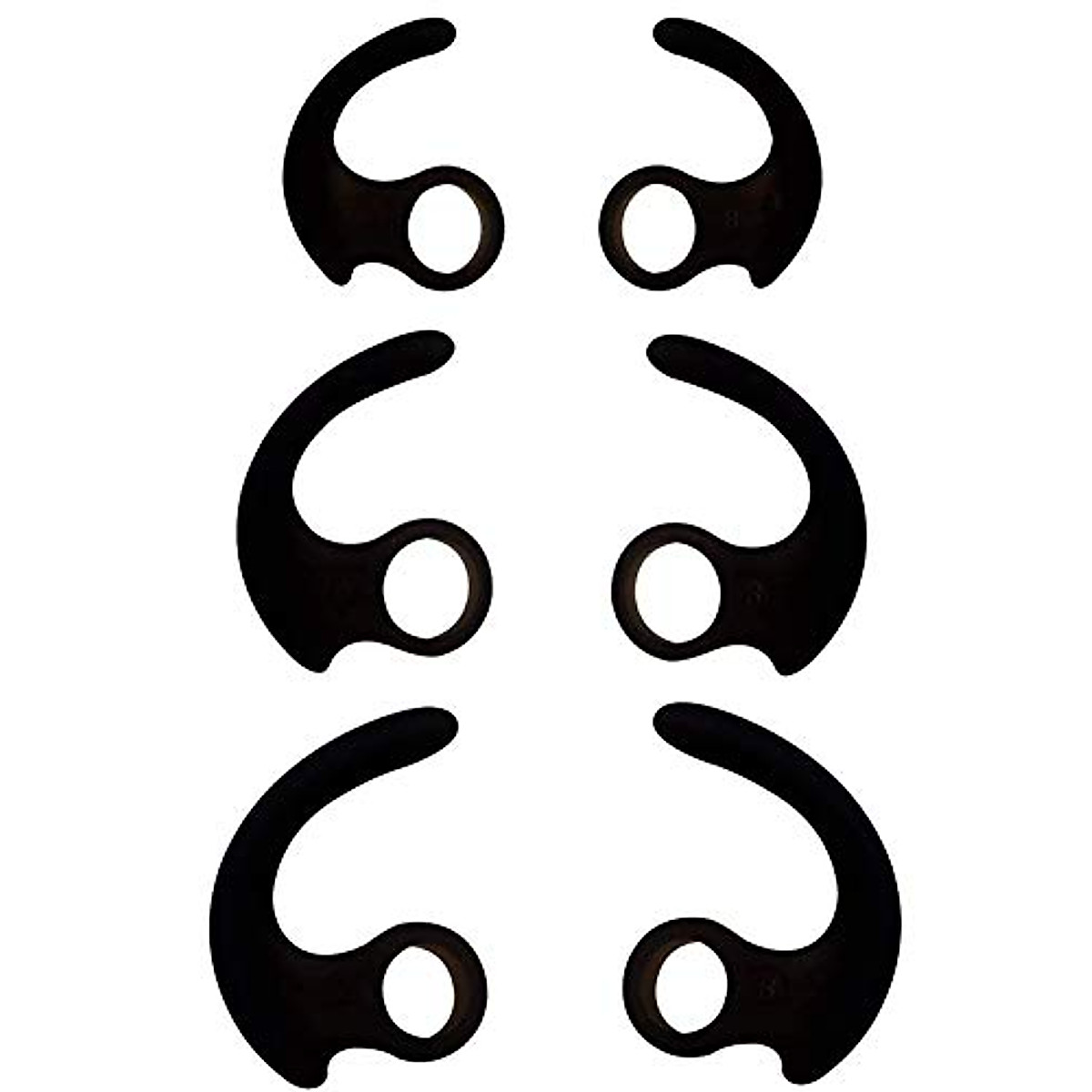 Rayker Earhooks Compatible with Sony in-Ear Earbuds, Anti-Slip Anti-Lost Silicone Sport Earhooks in Ear Canal, S/M/L Sizes, Compatible with MDR-XB50AP XBA SP etc. Black