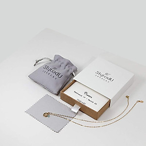 StyledU Tiny Pisces Pendant Necklace, 14K Gold Filled Constellation Pendant with Birthstone Necklace, Zodiac Sign March Birthday Gifts for Women