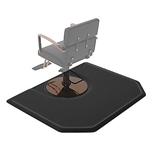 OmySalon Salon Mat for Hair Stylist 4’x5’ Anti Fatigue Barber Floor Mat with Round Base, Salon Chair Mat for Hairdresser Standing, Barbershop Beauty Spa Styling Shampoo Equipment