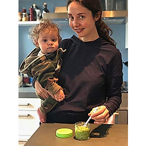 Nellam Baby Food Storage Containers - Leakproof, Airtight, Glass Jars for Freezing & Homemade Babyfood Prep - Reusable, BPA Free, 12 x 4oz Set, that is Microwave & Freezer Safe