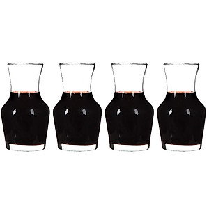 Lily's Home Individual Glass Wine Decanters, Miniature Personal Size Carafes Ideal for Dinner Parties and Wine Tastings, Makes Wonderful Gift (8.4 oz. Each, Set of 4)