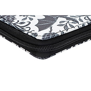 Wytidian Skull Wallets for Women, Zip Around Goth Wallet Large Capacity Phone Case Long Purse Credit Card Clutch for Women Ladies Girls (Goth Bat)