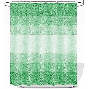 OLANLY Waffle Shower Curtain 72x72 Inches, Heavyweight Fabric, Machine Washable, Waterproof, Hotel Luxury Spa, Simple Modern Green Shower Curtains for Bathroom, Guest Bath, Stalls and Tubs