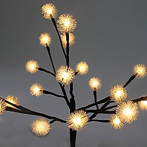 EpicGadget Solar Snowball Dandelion Light, Warm White Stainless Steel Solar Path Lights for Outdoor Landscape Lighting, Patio, Yard, Walkway, Driveway, Garden (Warm White) (2 Pieces)