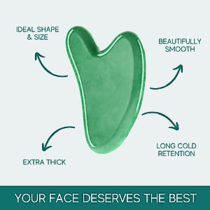 Eli with Love Authentic Jade Gua Sha Premium Certified Jade Stone with Gift Box and Velvet Pouch - Gua Sha Facial Tools for Skin Care - Jaw and Face Sculpting Beauty Tool for Face Massage