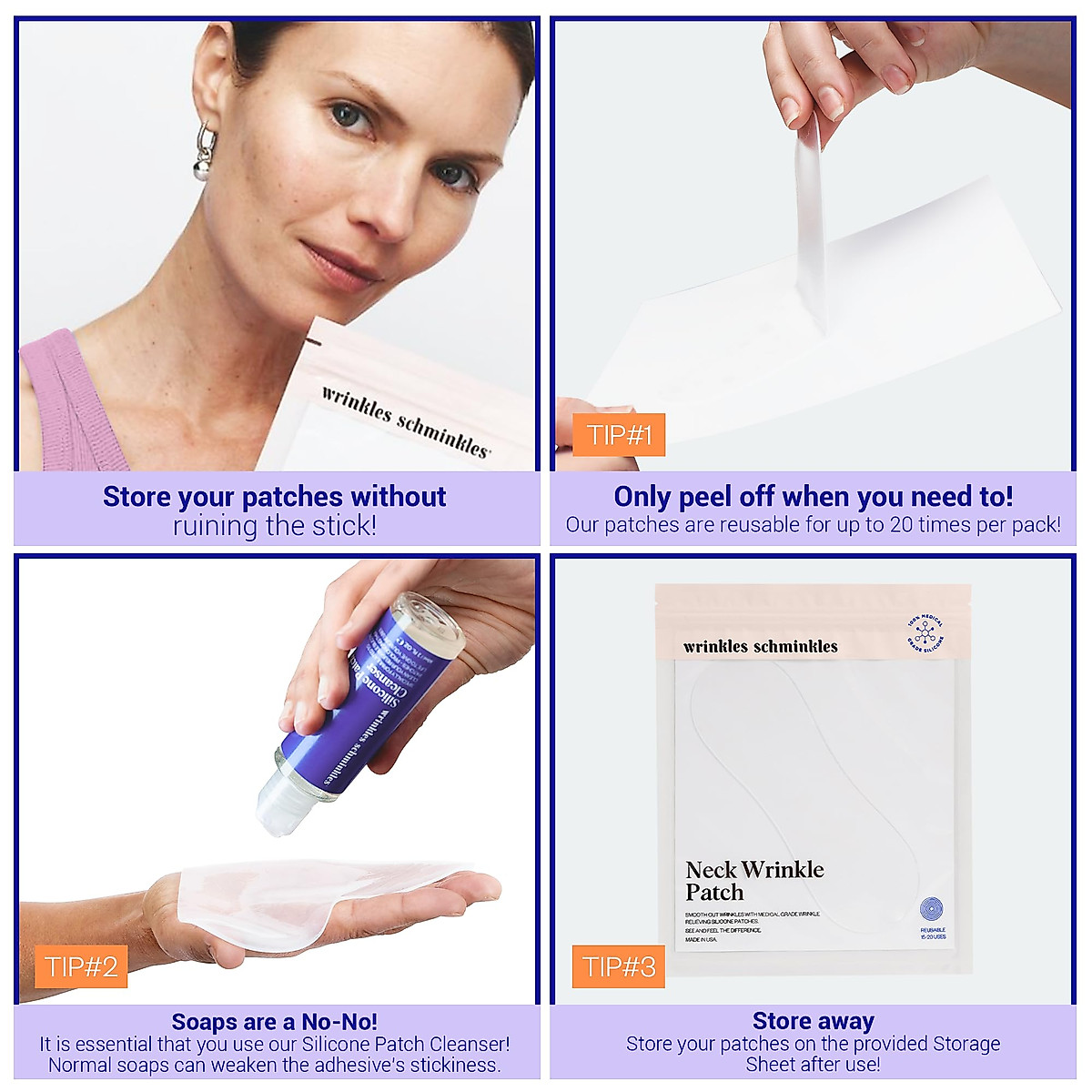 Wrinkles Schminkles Neck Wrinkle Patch - Reusable Silicone Smoothing Pads, Sensitively Formulated Wrinkle Patches. Reduce Wrinkles - Innovative Wrinkle Treatment - Targeting Neck Wrinkles (1 Pack)