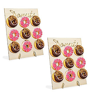 Milkary 2 Pack Donut Display Wall Stand, Reusable Donut Board for Doughnut Cake Wedding Christmas Birthday Baby Shower Party Decorations Gifts