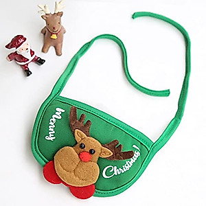 Christmas Costume for Dogs 2 Pcs Hat & Bib Set Pet Winter Warm Clothes for Small Dogs Cats Santa Cap Xmas Gift for Dogs (Small, Green)